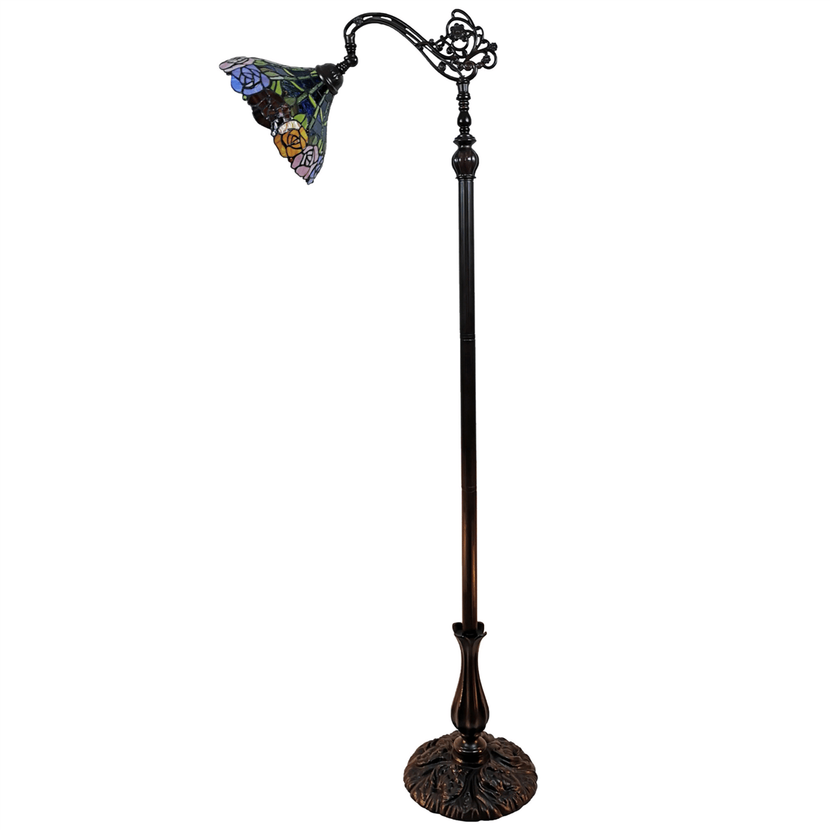 Click here for HomeRoots 62in. Brown Torchiere Floor Lamp with Gl... prices