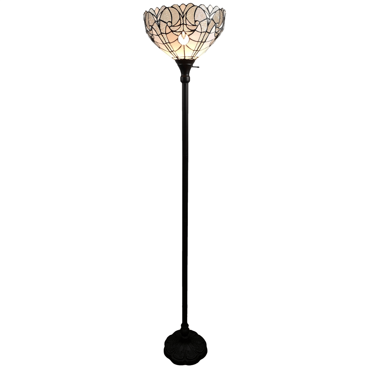 Click here for HomeRoots 62in. Torchiere Floor Lamp with Tiffany... prices