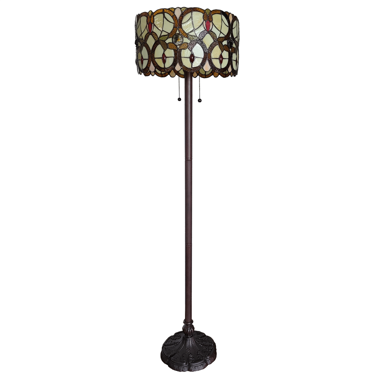 Click here for HomeRoots 63in. Beige Torchiere Floor Lamp with Gl... prices