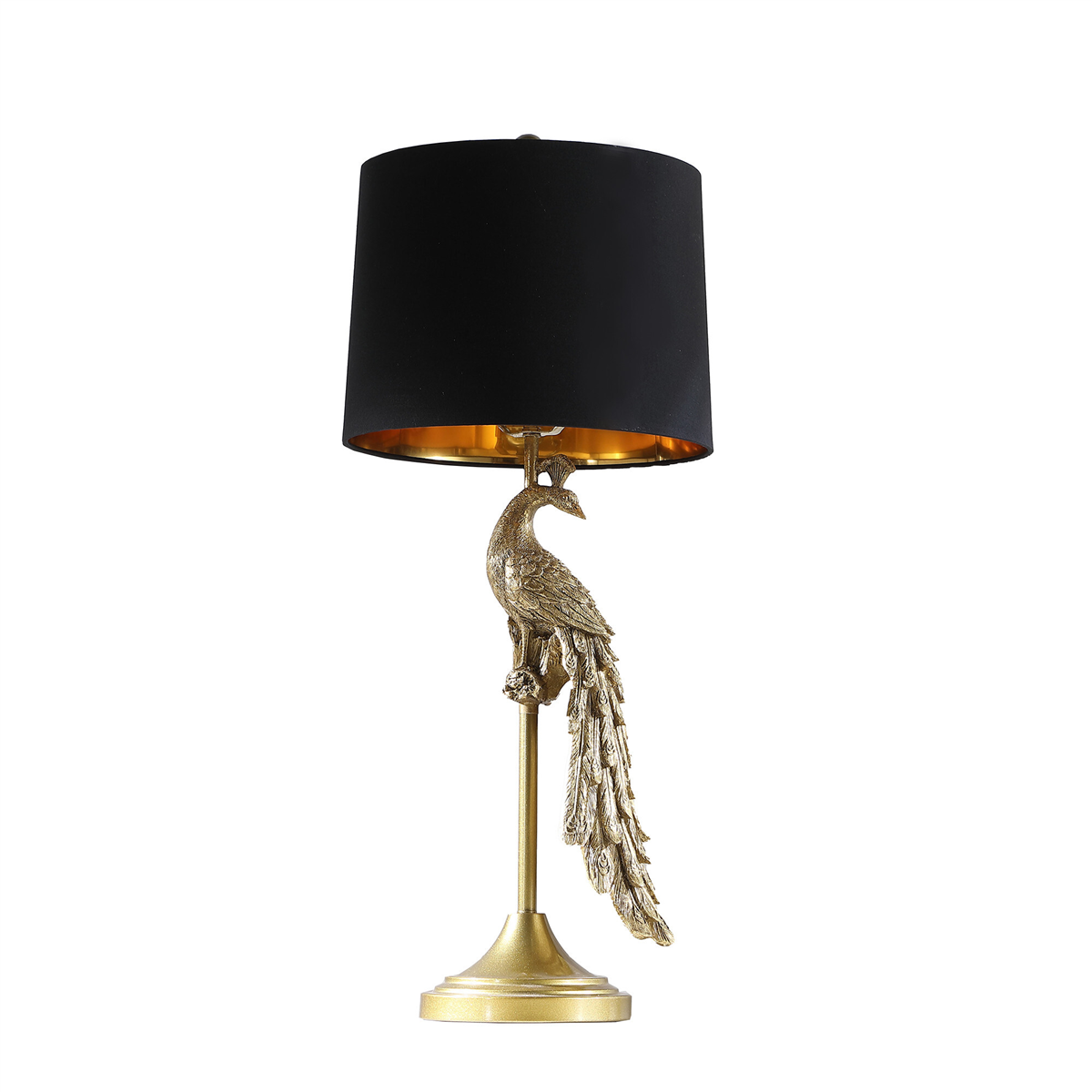 Click here for HomeRoots 29in. Gold Peacock Table Lamp with Black... prices