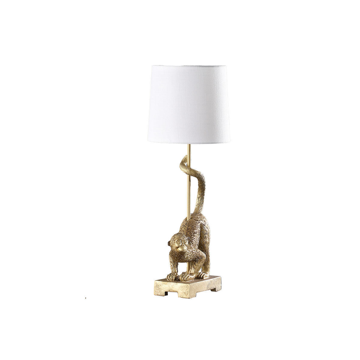 Click here for HomeRoots 24in. Gold Monkey Table Lamp with White... prices