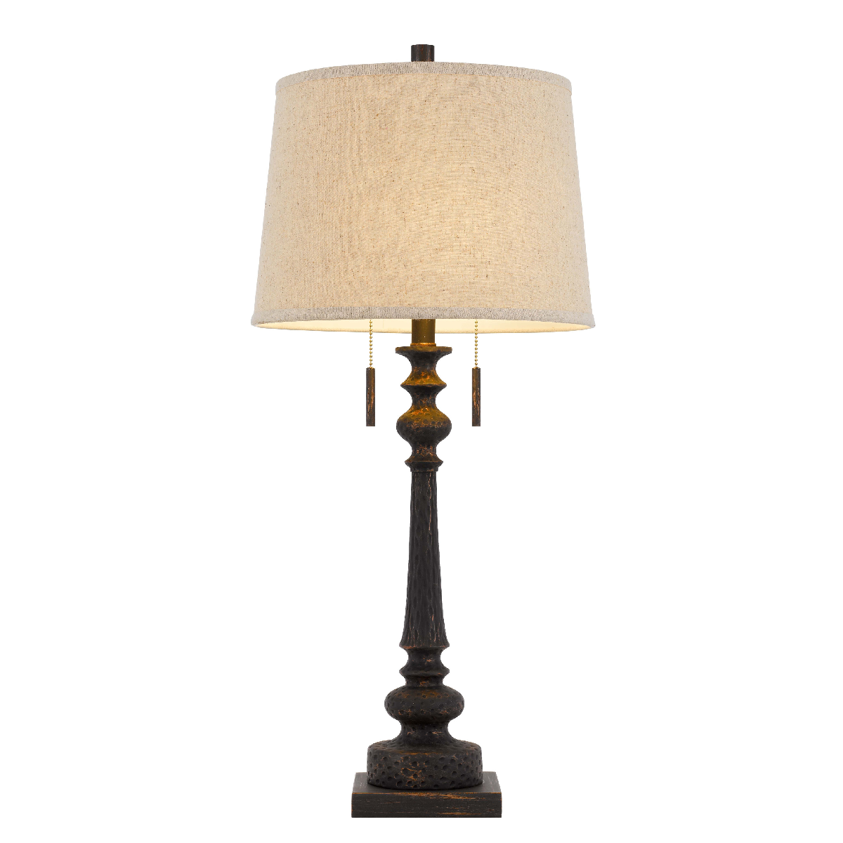 Click here for HomeRoots 32in. Charcoal Two Light Table Lamp with... prices