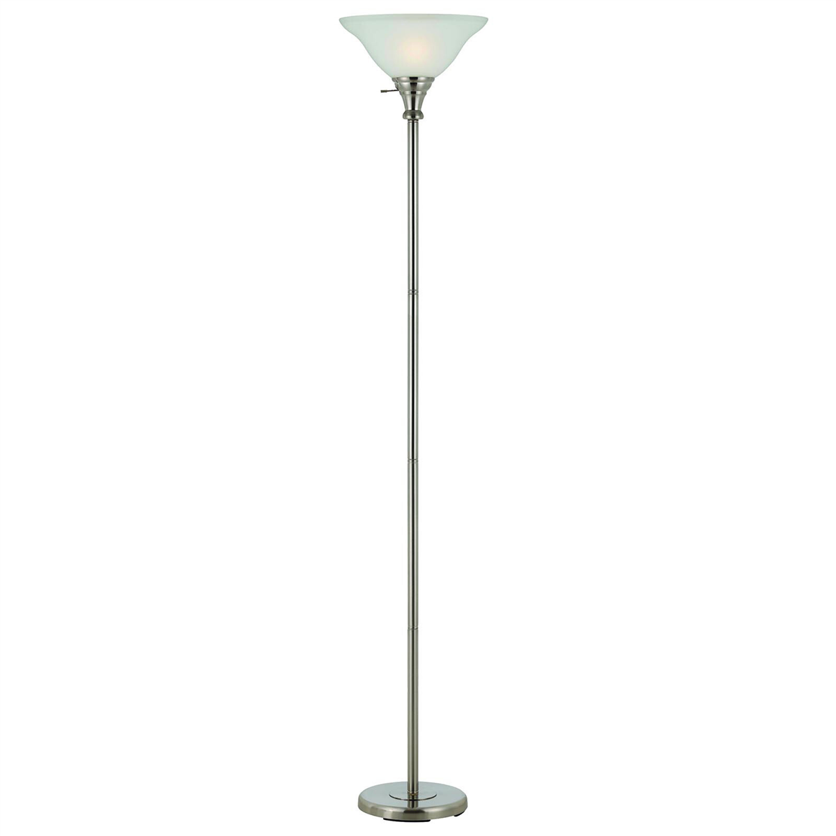 Click here for HomeRoots 71in. Nickel Torchiere Dome Shade Floor... prices