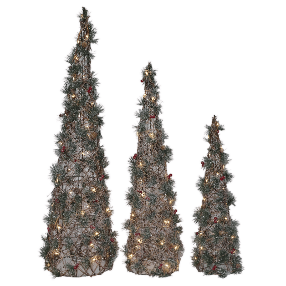 Click here for Seasonal LLC LED Greenery Cone Trees - Set of 3 prices
