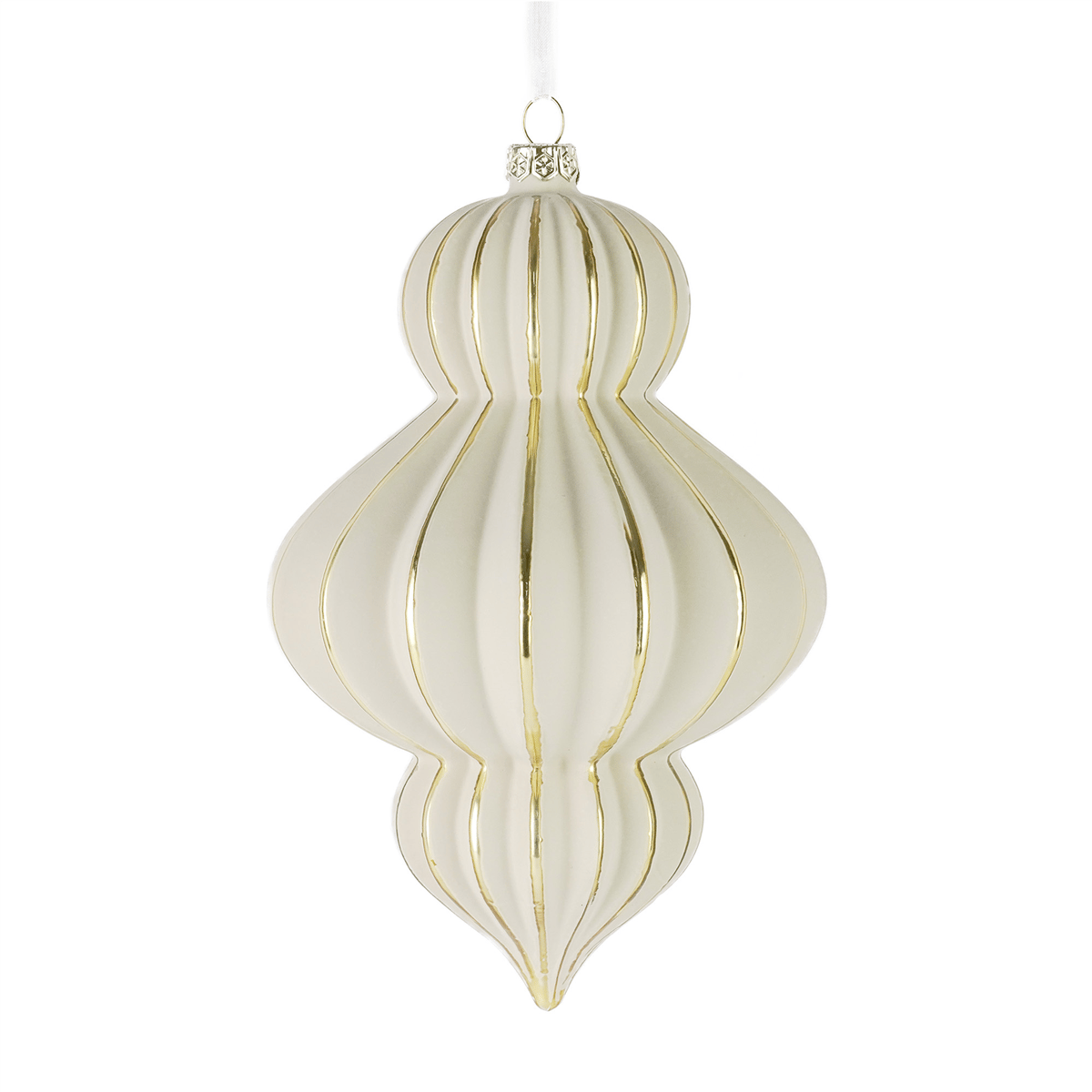 Click here for Seasonal LLC Gesso Finial Glass Christmas Ornament... prices