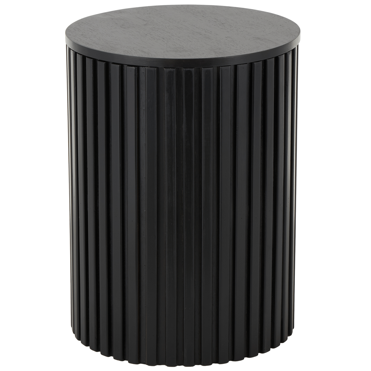 Click here for 9th & Pike(R) Modern Black Wood Round Ribbed Accen... prices