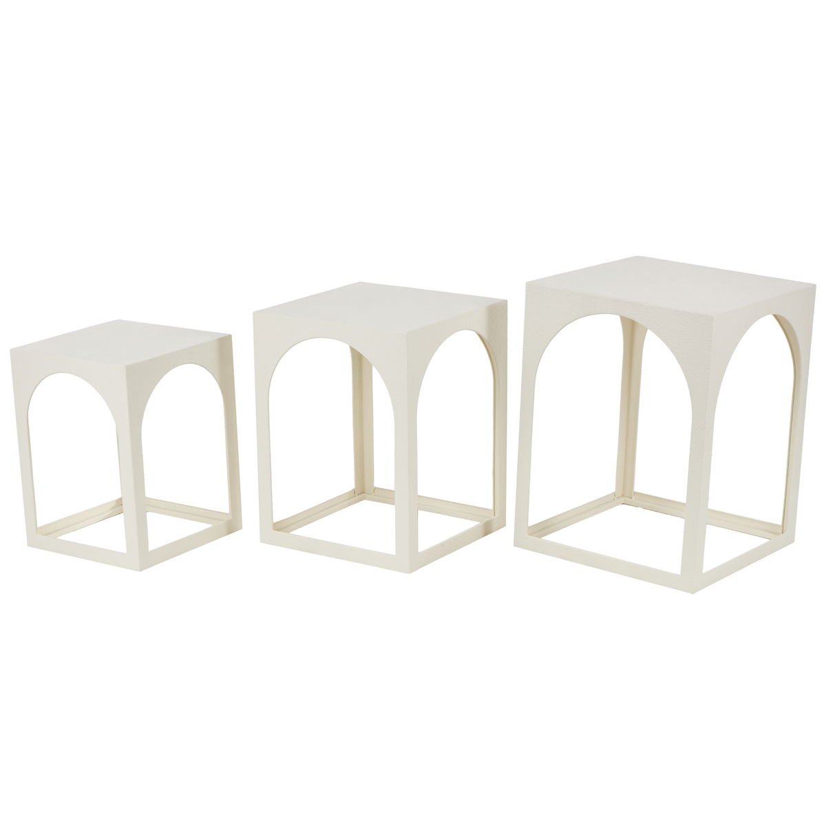 Click here for 9th & Pike(R) Modern White Metal End Table Set prices