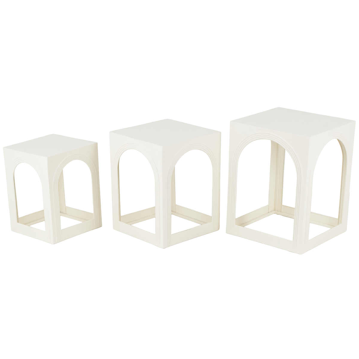 Click here for 9th & Pike(R) Modern White Metal Accent Table Set prices