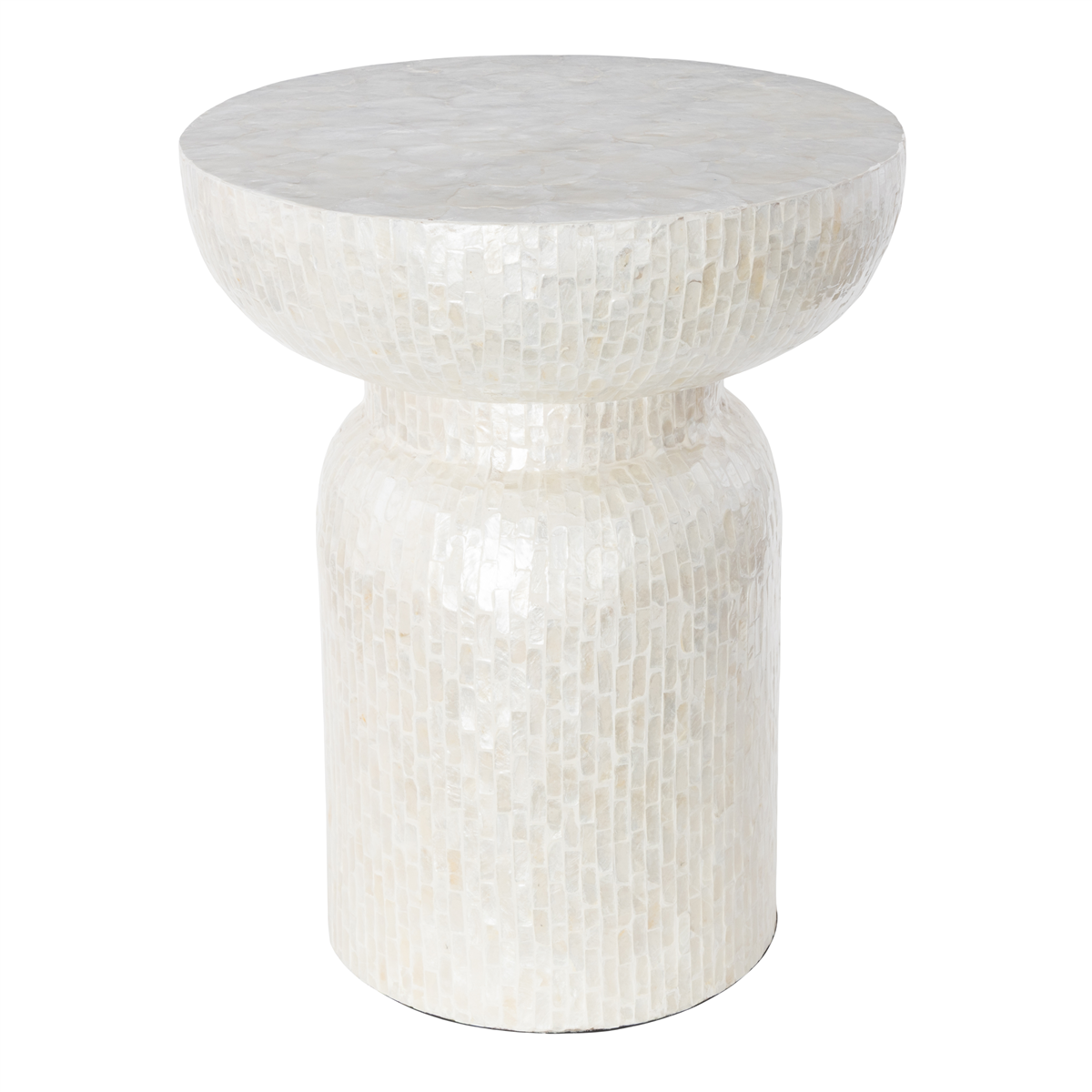 Click here for 9th & Pike(R) Modern Cream Capiz Shell End Table prices