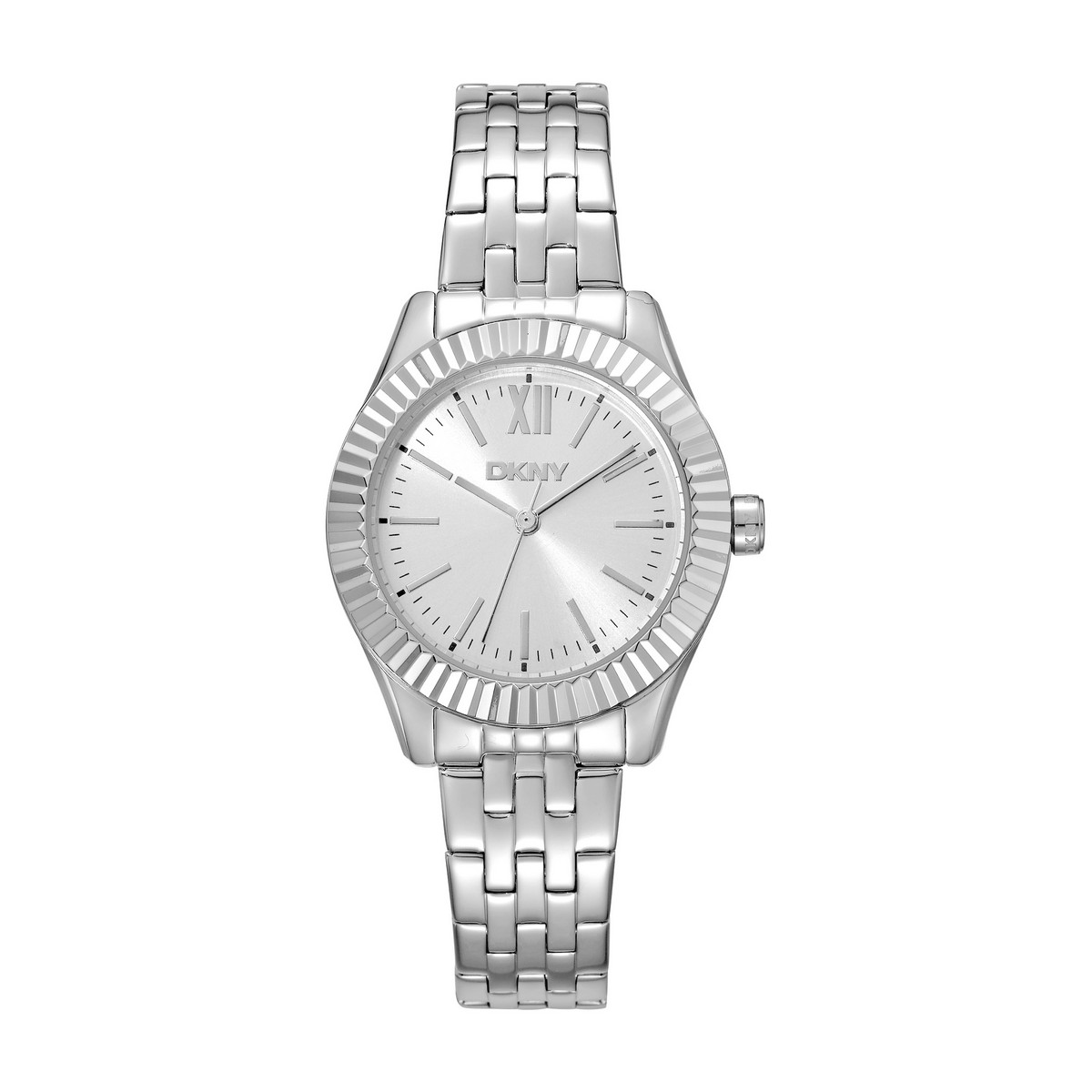 Click here for Womens DKNY Fluted Bezel Bracelet Watch - DK1L017M... prices