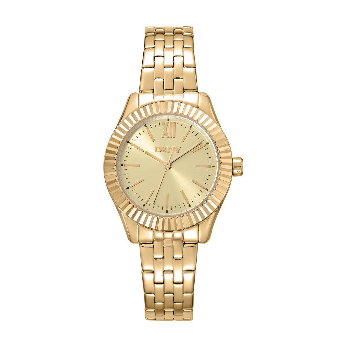 Click here for Womens DKNY Fluted Bezel Yellow-Gold Tone Watch -... prices