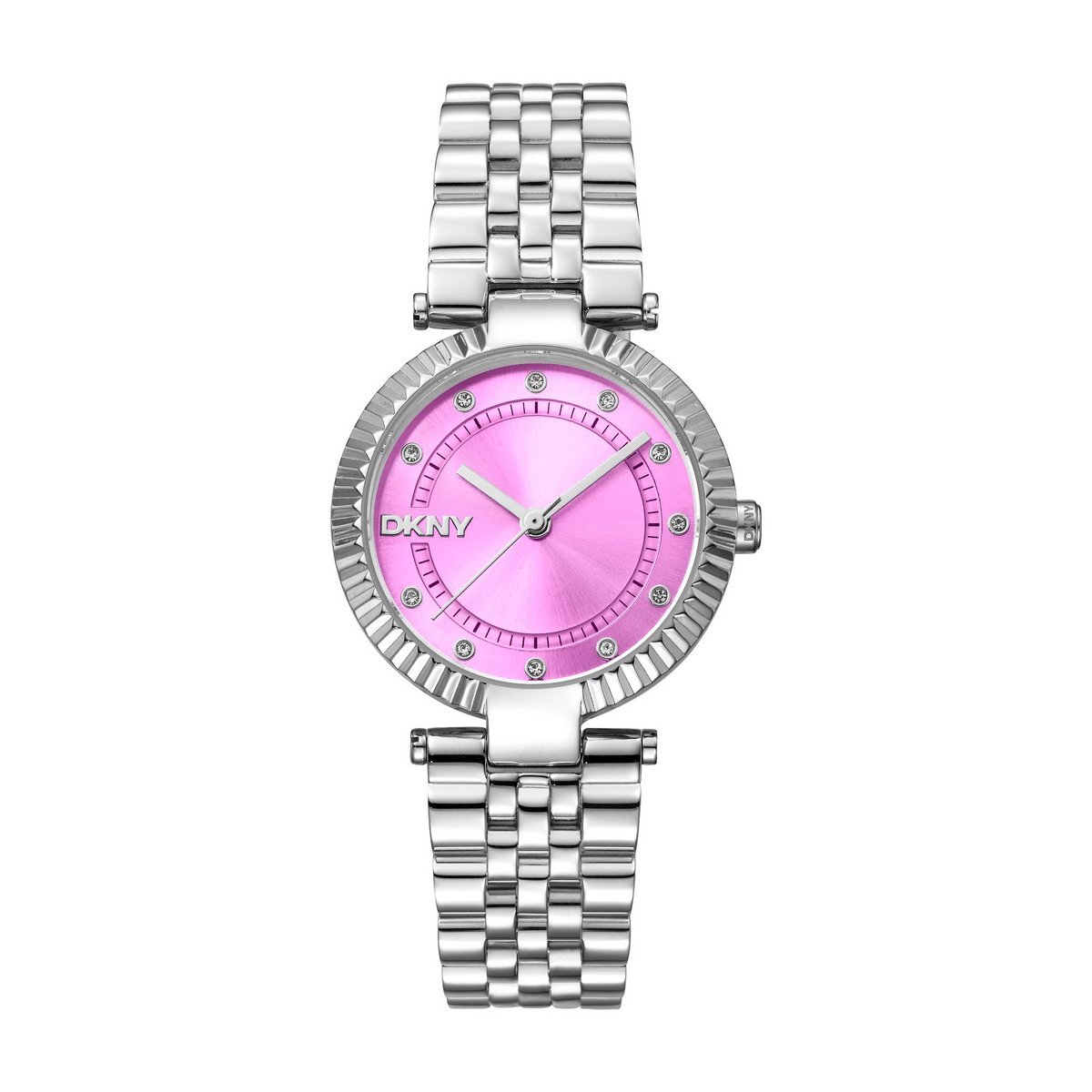 Click here for Womens DKNY Essential Glitz Pink Dial Watch - DK1L... prices
