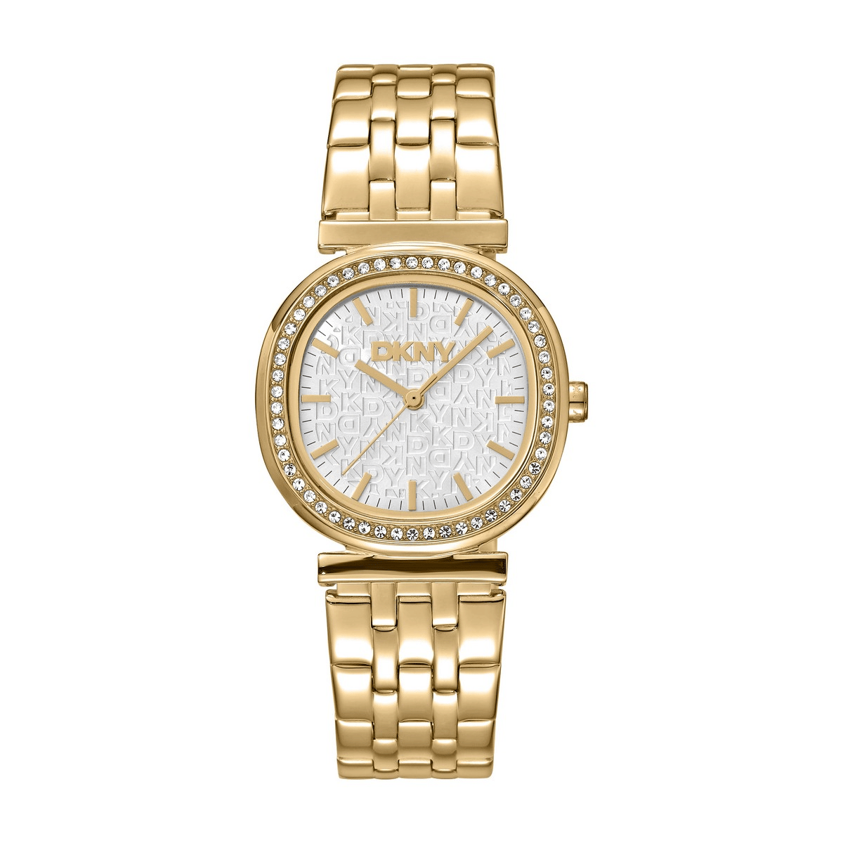 Click here for Womens DKNY Crystal Bezel Gold Tone Bracelet Watch... prices