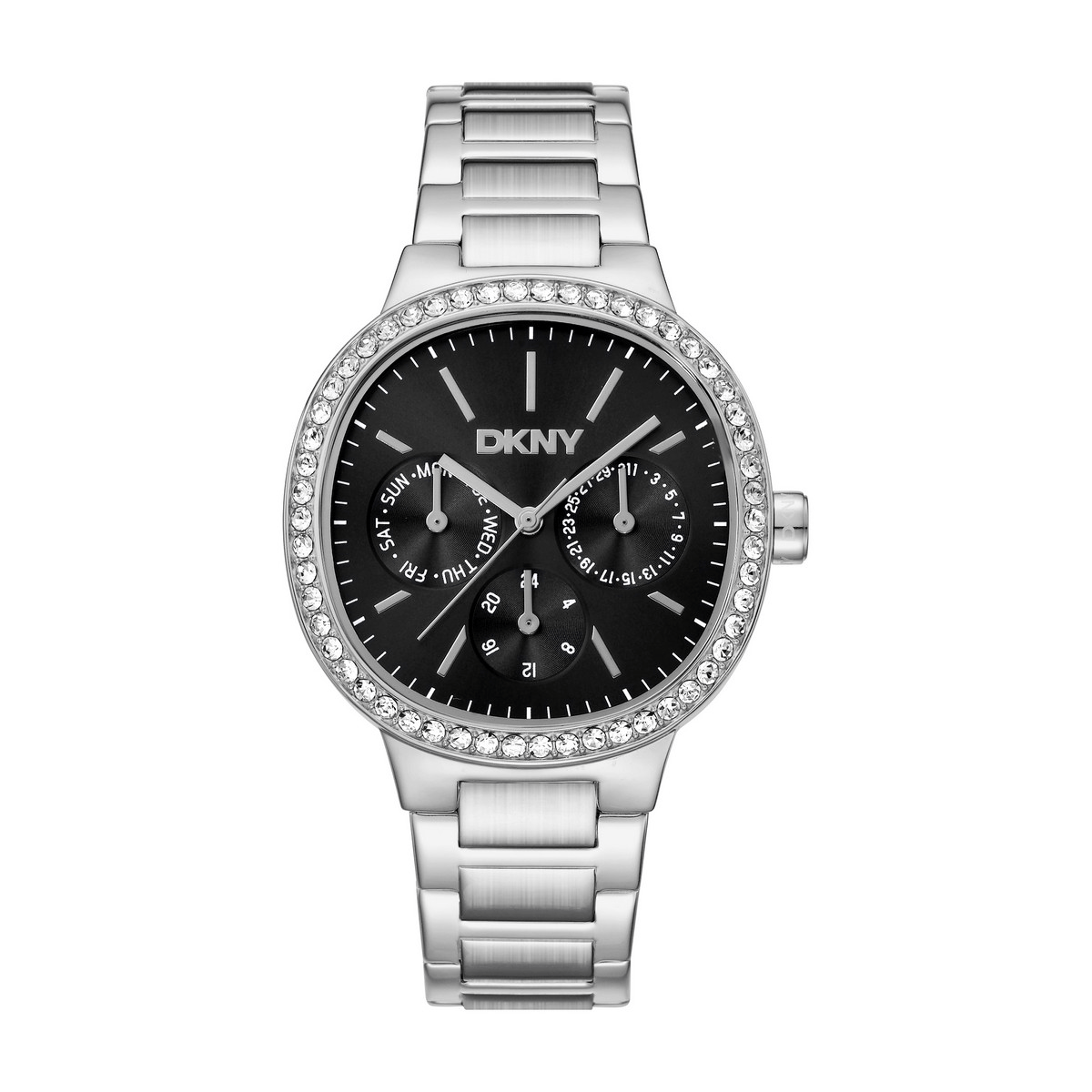 Click here for Womens DKNY Crystal Bezel Multifunctional Dial Wat... prices