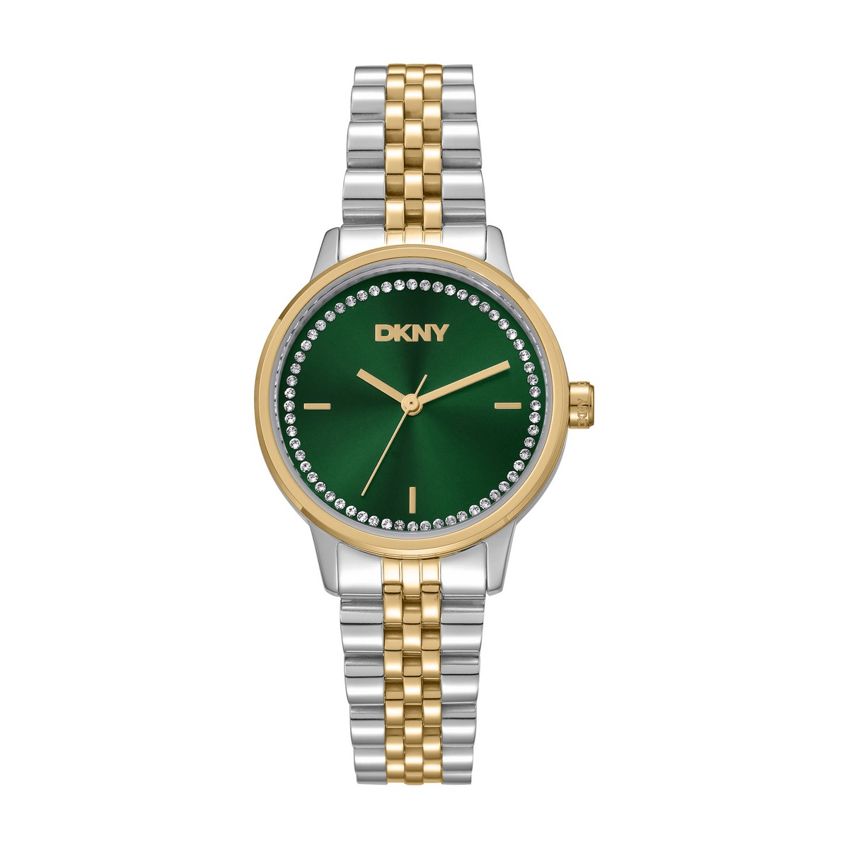 Click here for Womens DKNY Crystal Green Dial Two-Tone Watch - DK... prices