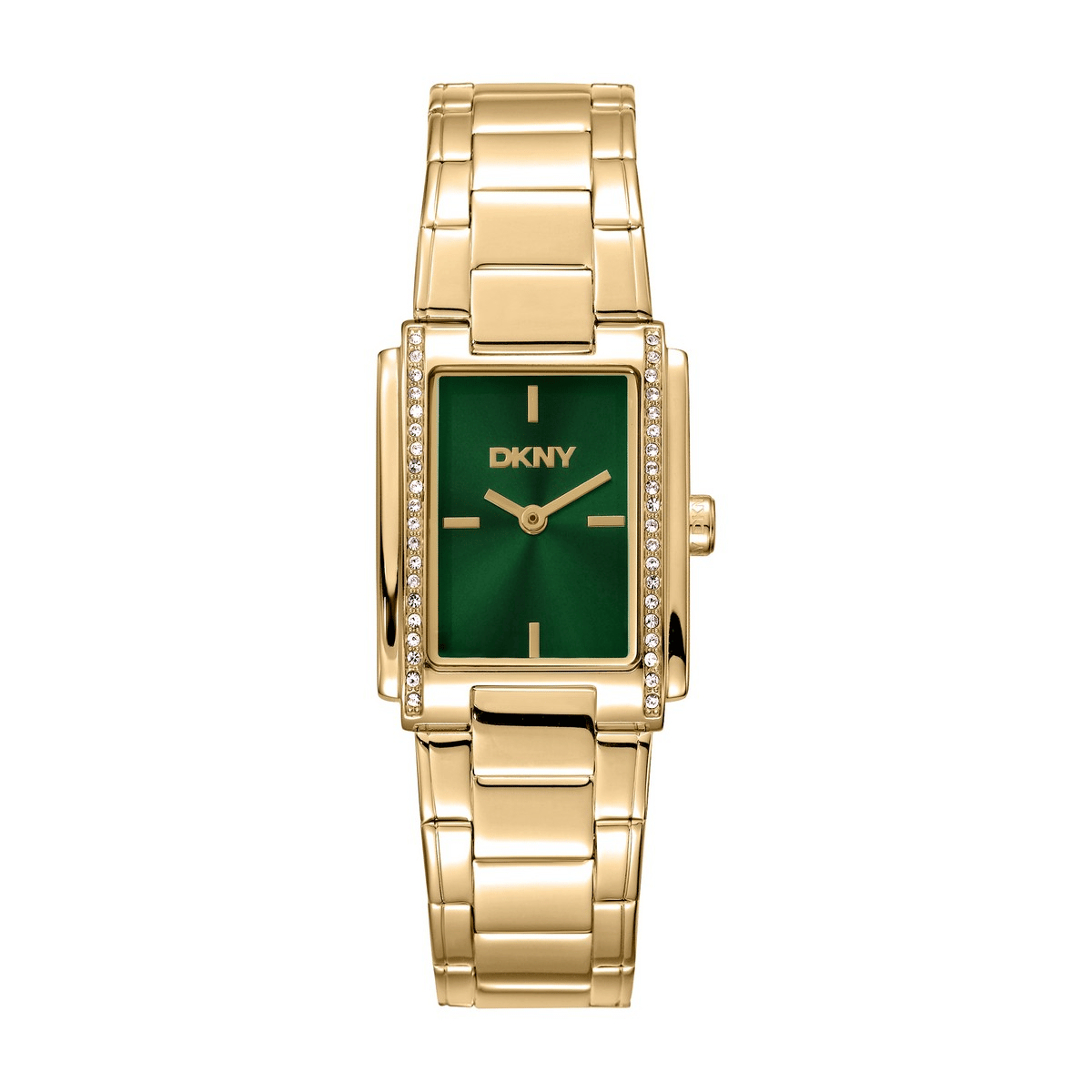 Click here for Womens DKNY Crystal Accented Case Green Dial Watch... prices