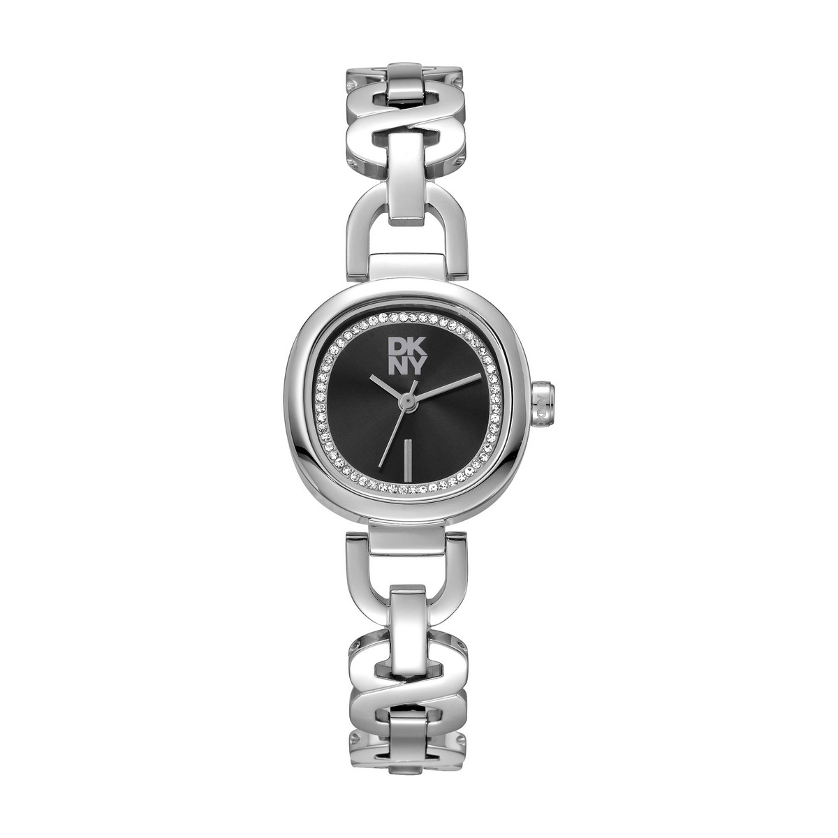 Click here for Womens DKNY Crystal Black Dial Open Link Watch - D... prices