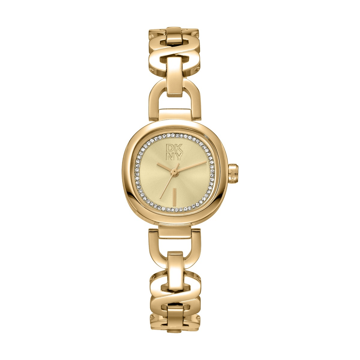 Click here for Womens DKNY Crystal Dial Gold Open Link Watch - DK... prices