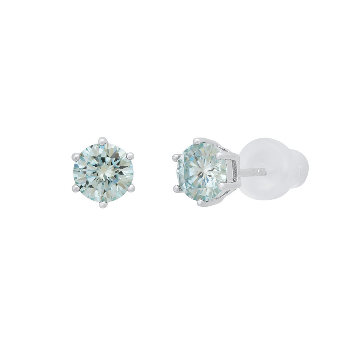 Click here for Saffron 0.5ctw. Turquoise Moissanite Diamond Stud... prices