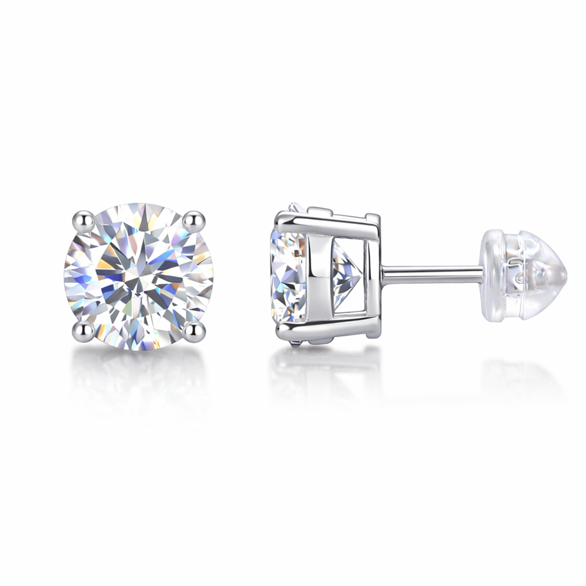 Click here for Saffron 1/2ctw. Moissanite Stud Earring prices