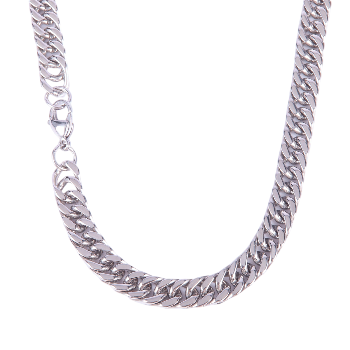 Click here for Mens Iron Saints 8mm Cuban Link Silver-Tone Neckla... prices
