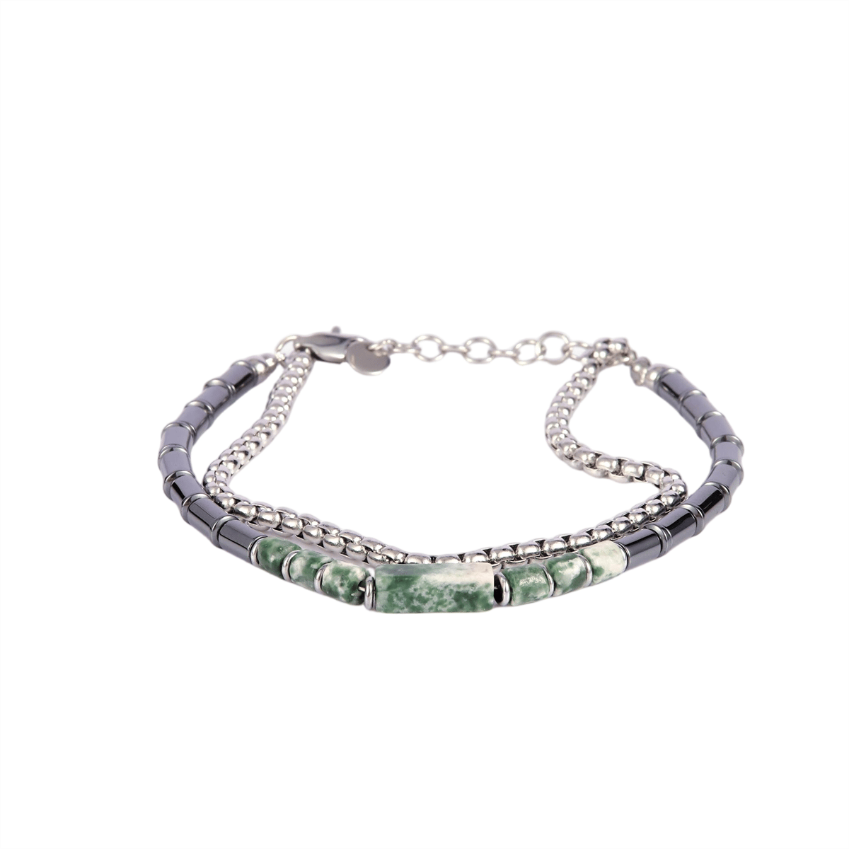 Click here for Mens Iron Saints Green Hematite Bead Multi-Strand... prices