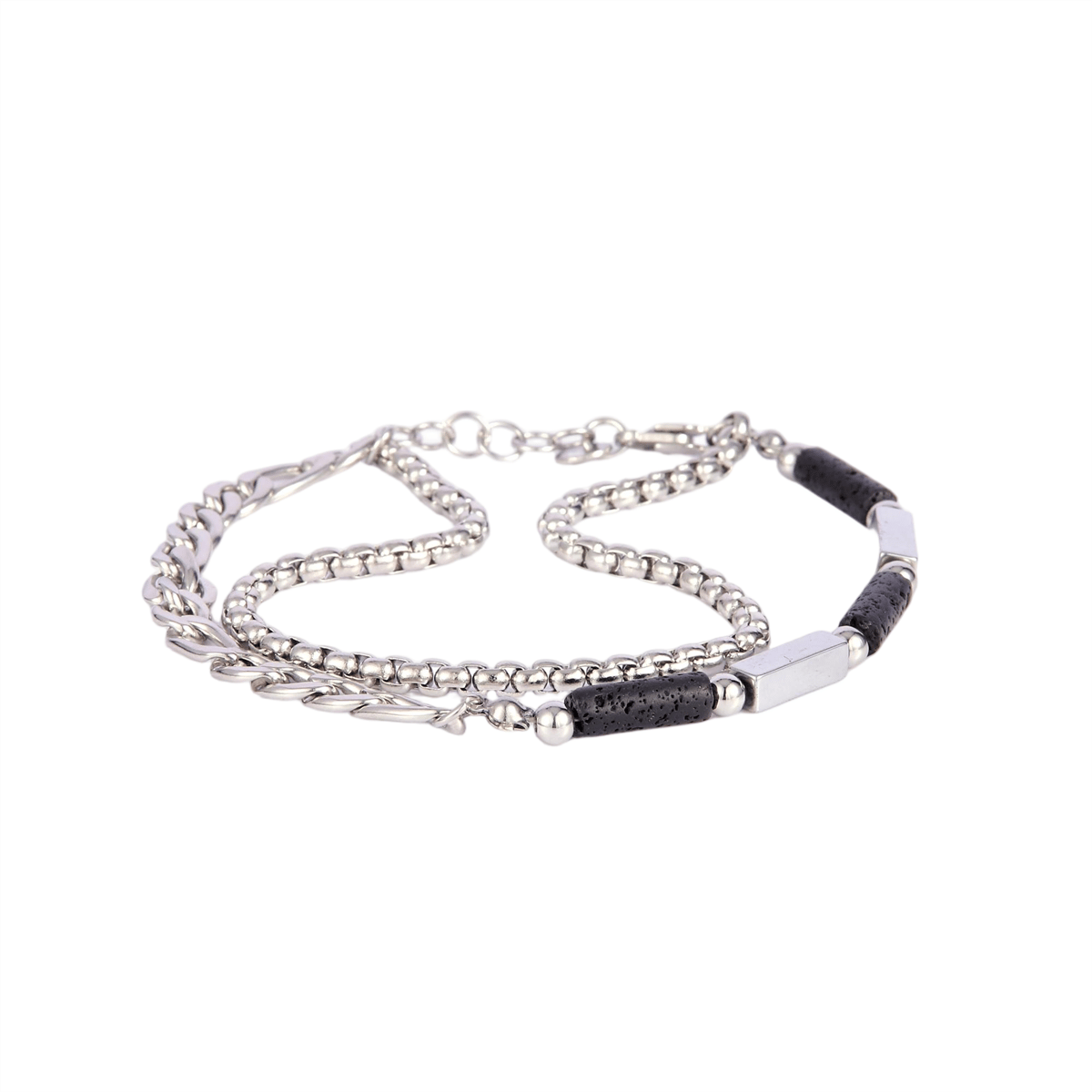 Click here for Mens Iron Saints Onyx Bead & Layered Curb Chain Br... prices