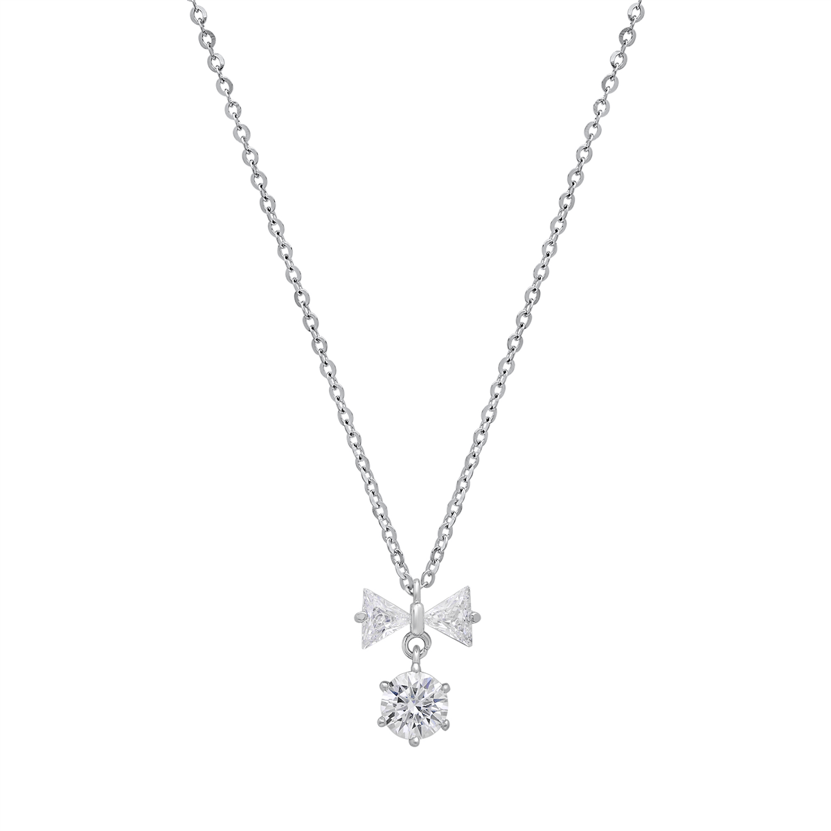 Click here for Saffron 0.5ctw. Moissanite Diamond Bow & Drop Pend... prices
