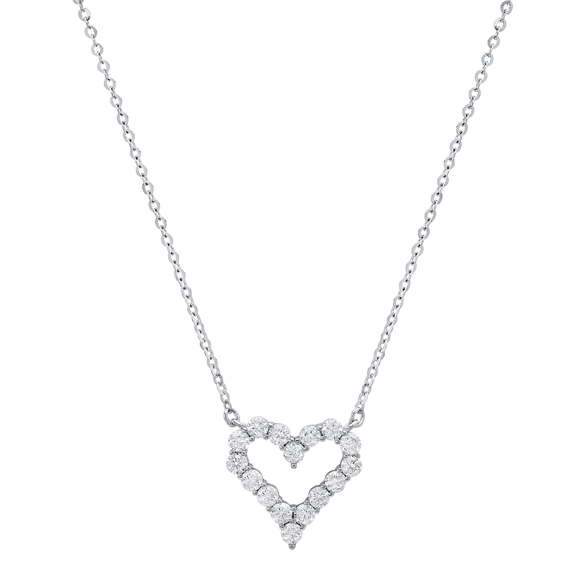 Click here for Saffron 0.5ctw. Moissanite Diamond Open Heart Pend... prices
