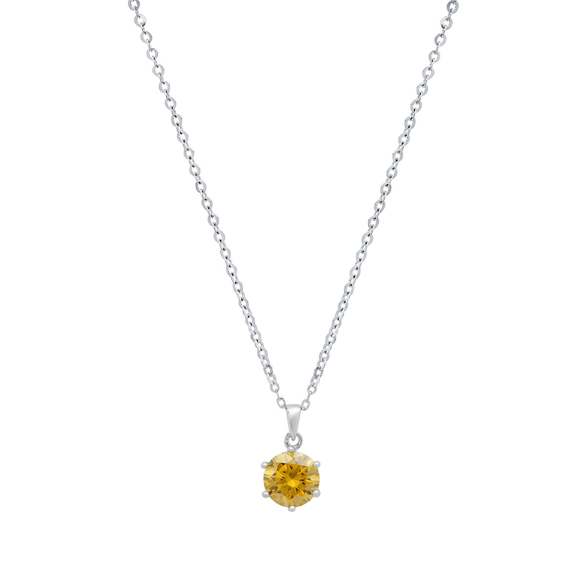 Click here for Saffron 1ctw. Yellow Moissanite Diamond Pendant Ne... prices