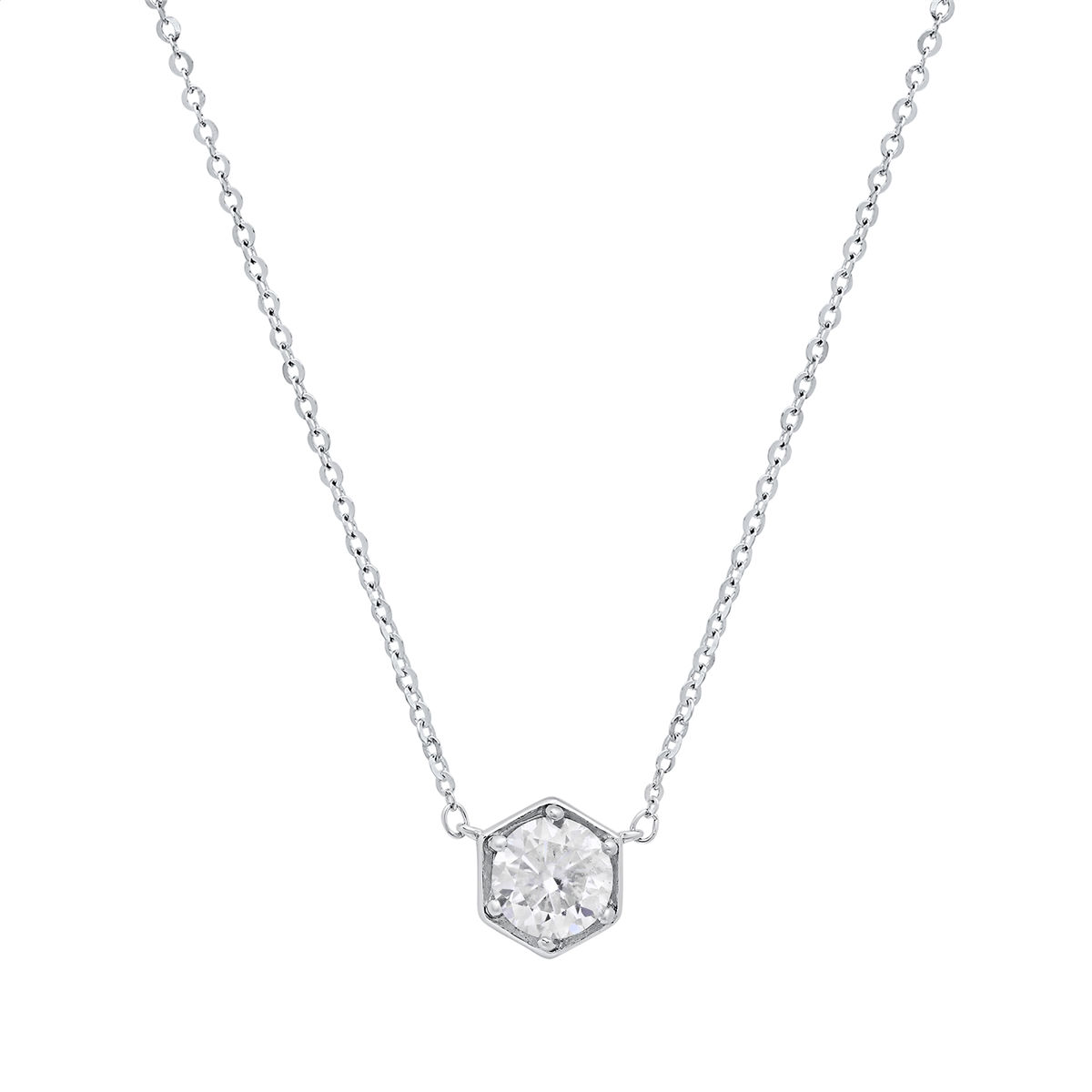 Click here for Saffron Hexagon Brilliant Moissanite Diamond Penda... prices