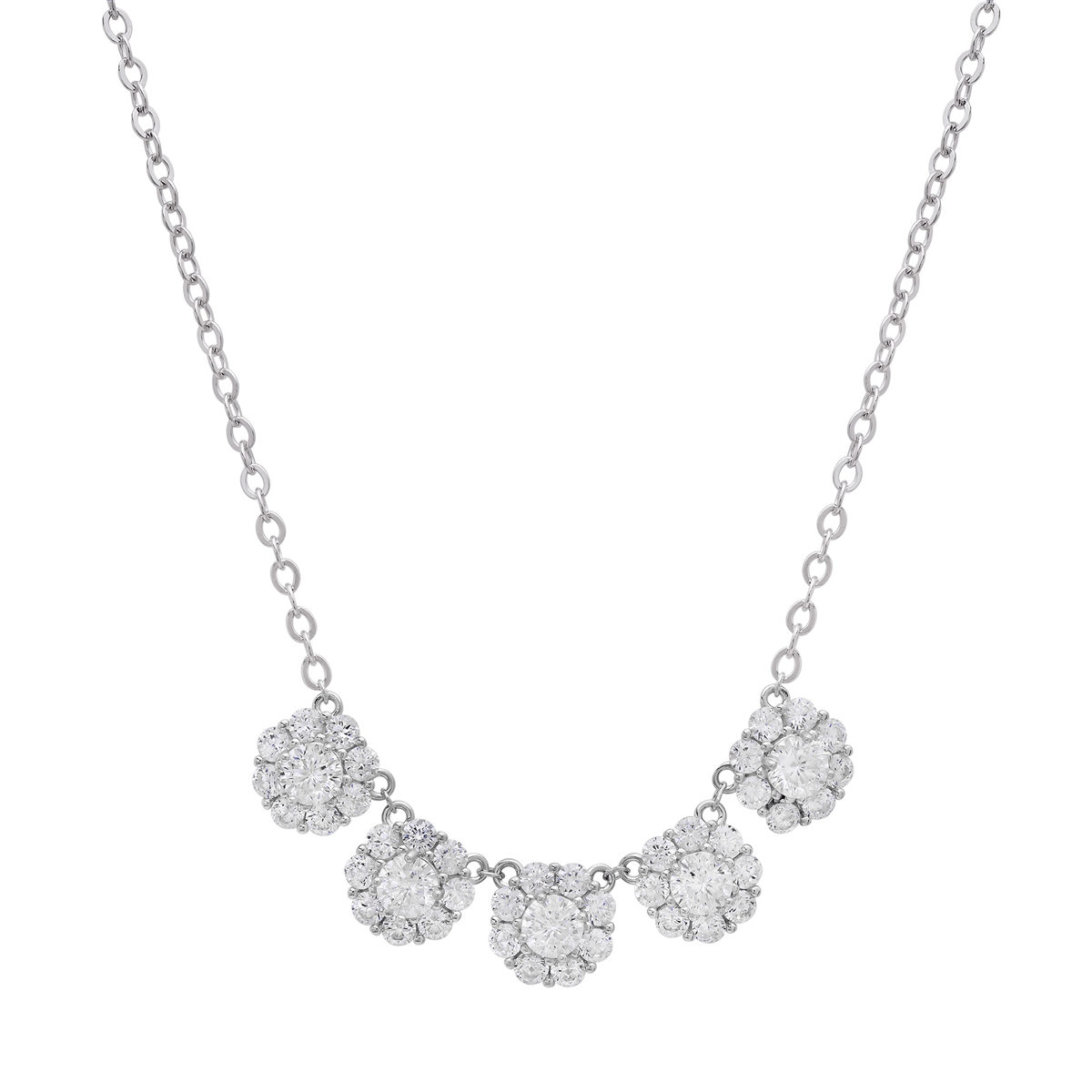 Click here for Saffron 3ctw. Moissanite Diamond Floral Cluster Ne... prices