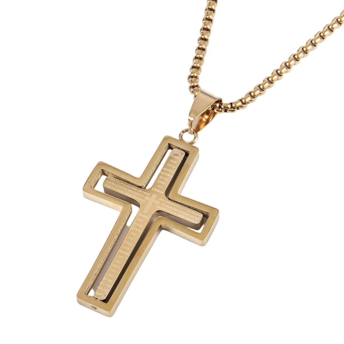 Click here for Mens Iron Saints Our Father Prayer Gold Spinner Cr... prices
