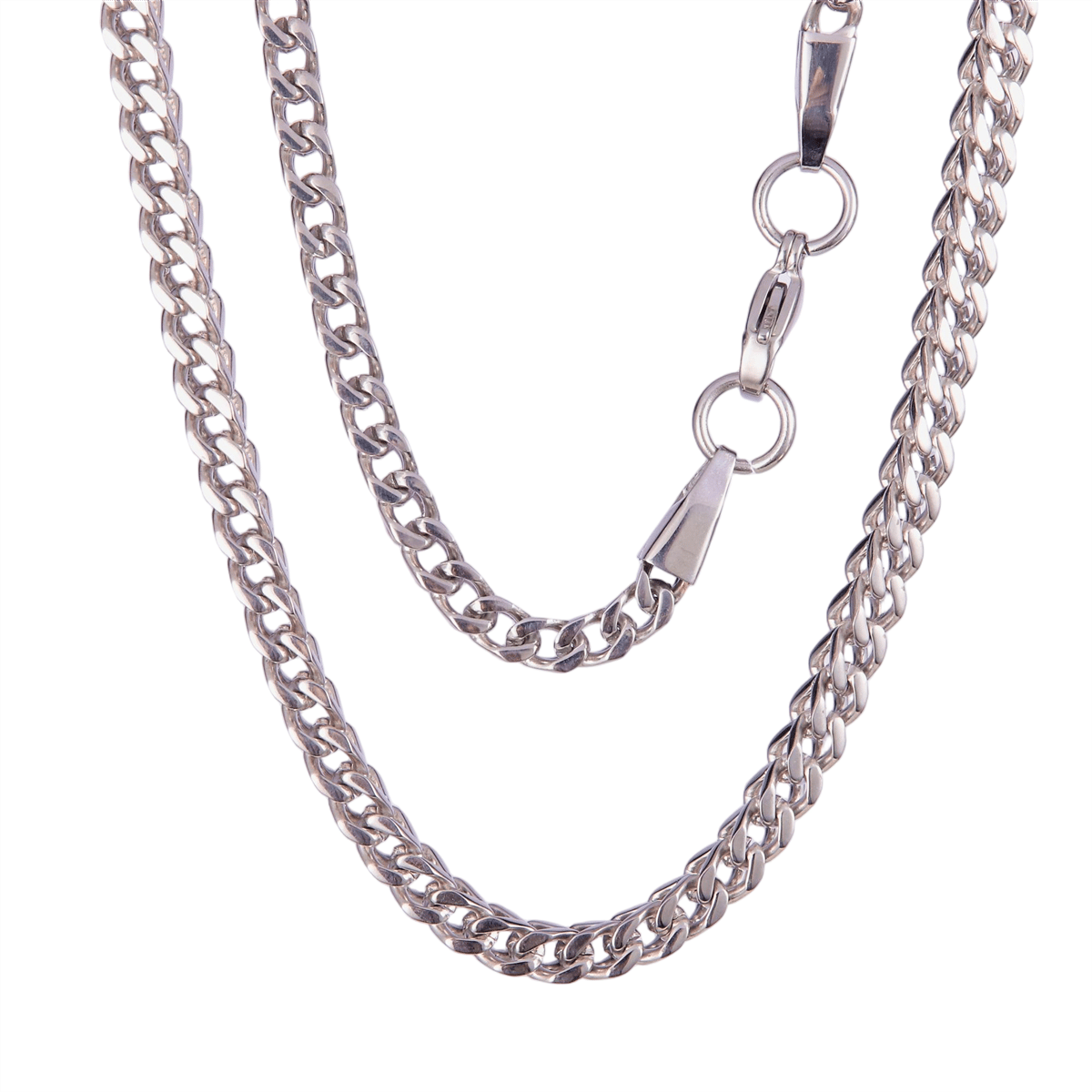 Click here for Mens Iron Saints 5mm Box Chain Link Silver-Tone Ne... prices