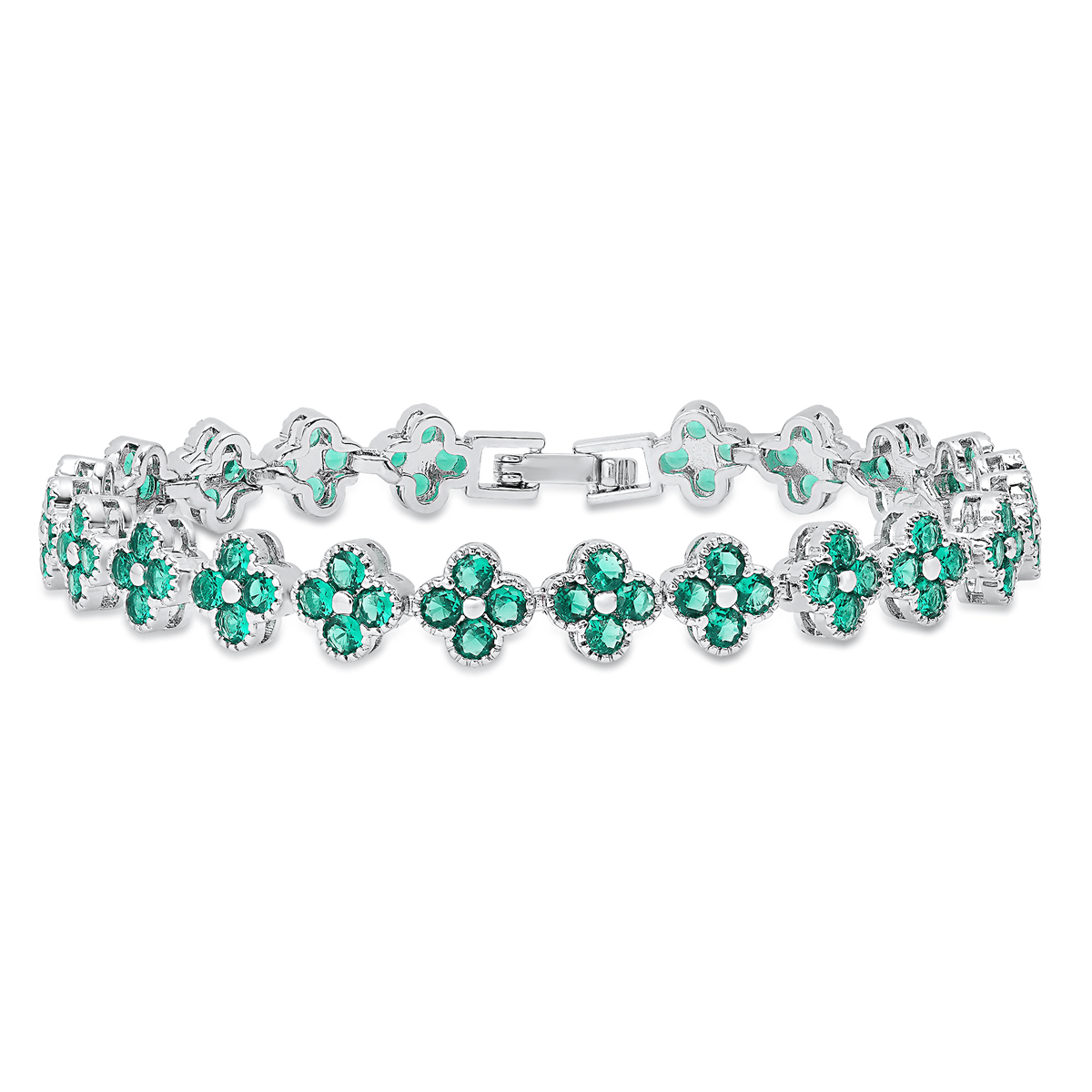 Click here for Saffron CZ Flower Charm Bracelet prices