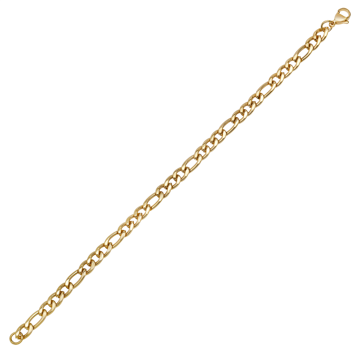 Click here for Mens Iron Saints 6mm Figaro Link 18kt. Gold Platin... prices