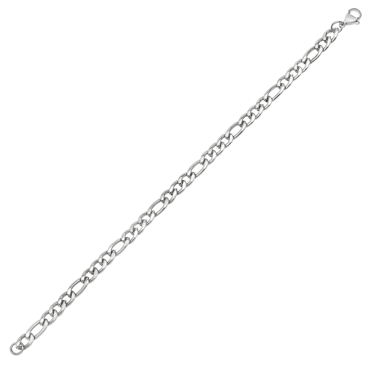 Click here for Mens Iron Saints 6mm Figaro Link Silver-Tone Brace... prices