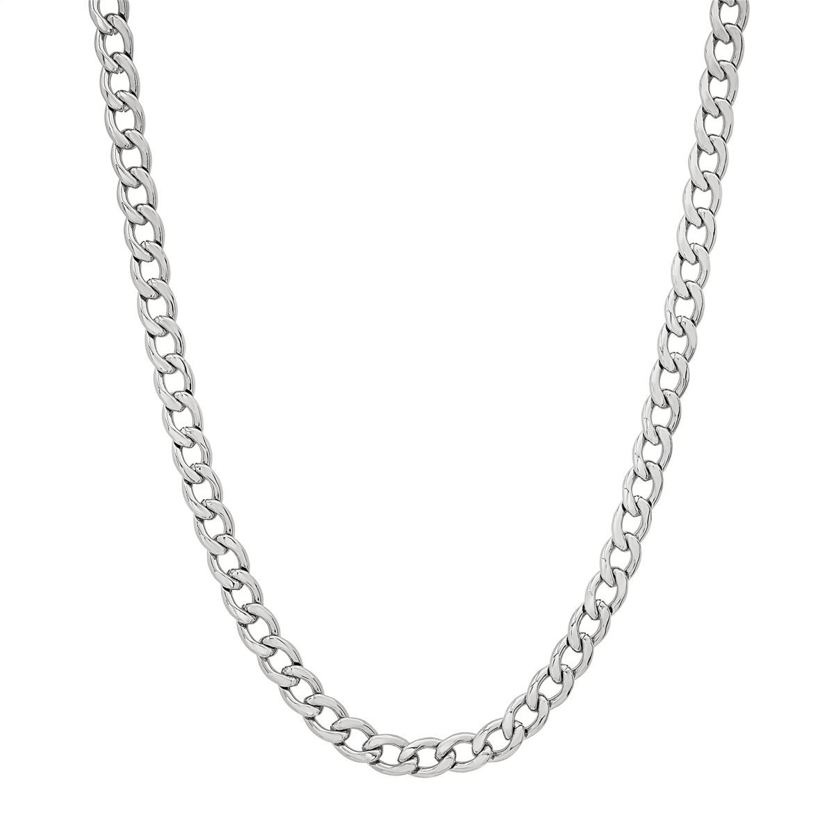Click here for Mens Iron Saints 5mm Cuban Link Silver-Tone Neckla... prices