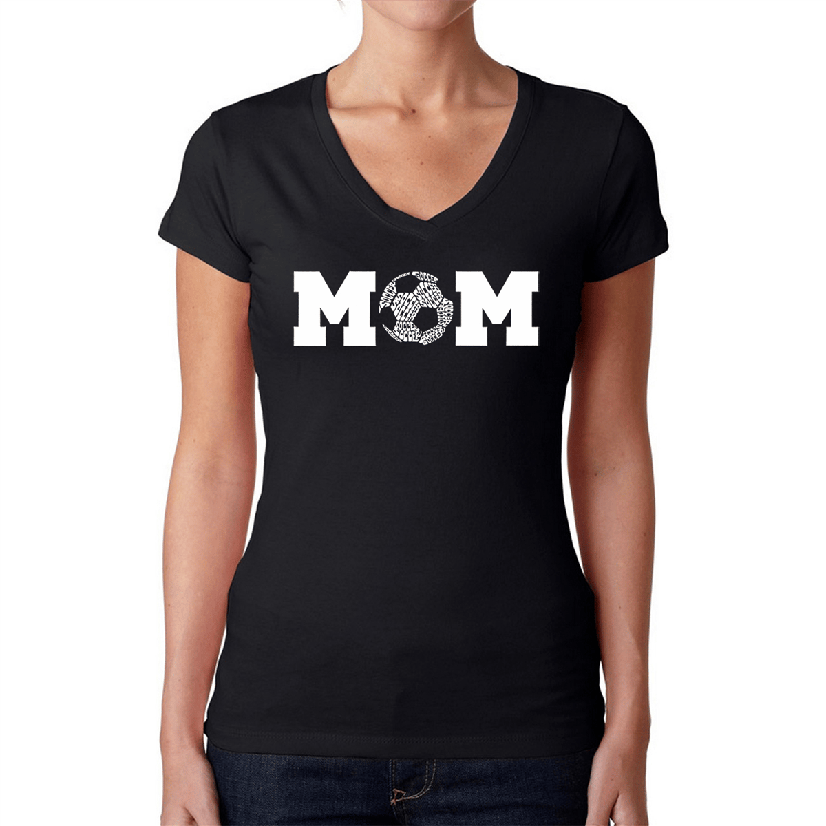 Click here for Plus Size LA Pop Art Soccer Mom Word Art V Neck Te... prices