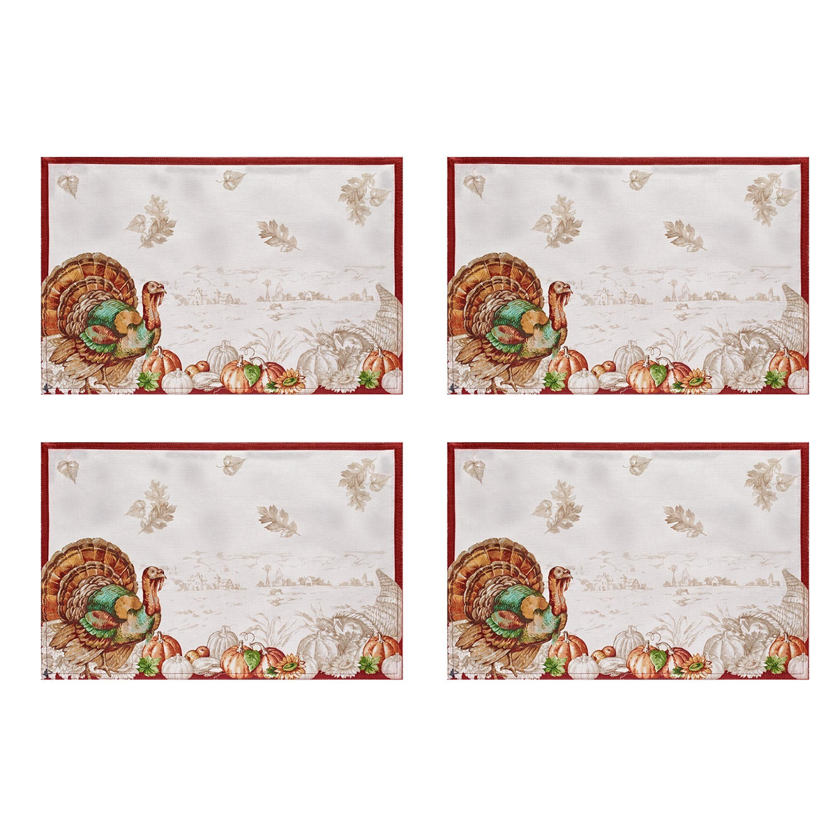 Click here for Threadmade Holiday Turkey Bordered Fall Placemat -... prices