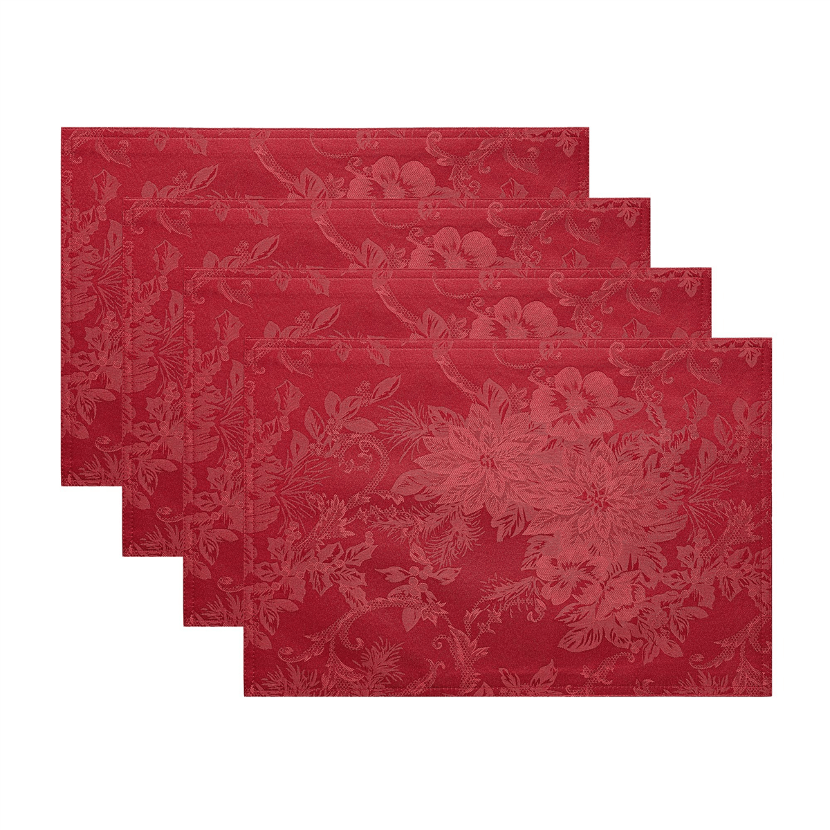 Click here for Threadmade Poinsettia Elegance Jacquard Holiday Pl... prices