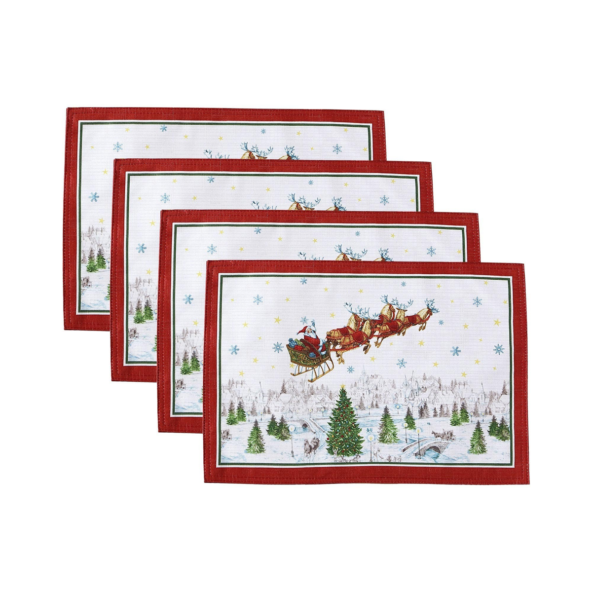 Click here for Threadmade Santas Snowy Sleighride Placemat - Set... prices