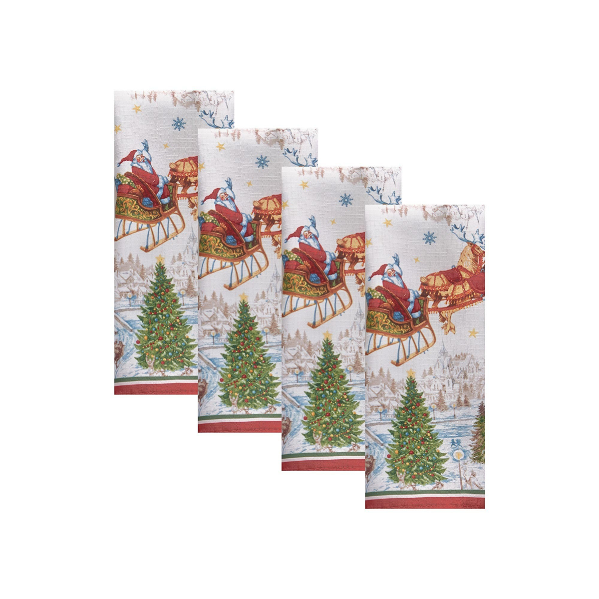 Click here for Threadmade Santas Snowy Sleighride Napkins - Set o... prices