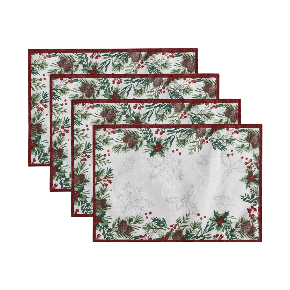 Click here for Threadmade Holly Berry Flourish Holiday Placemat -... prices