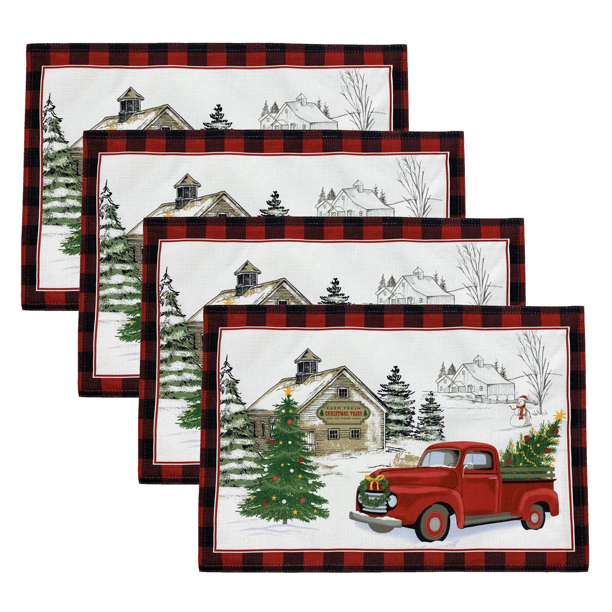 Click here for Threadmade Vintage Christmas Tree Farm Holiday Pla... prices