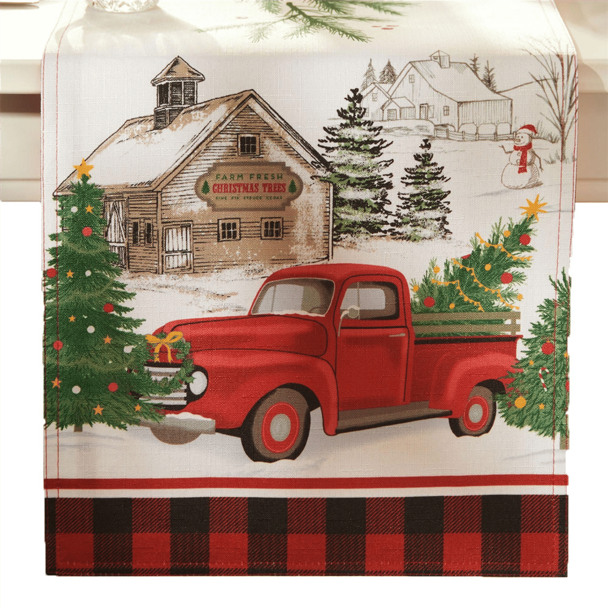 Click here for Threadmade Vintage Christmas Tree Farm Holiday Tab... prices