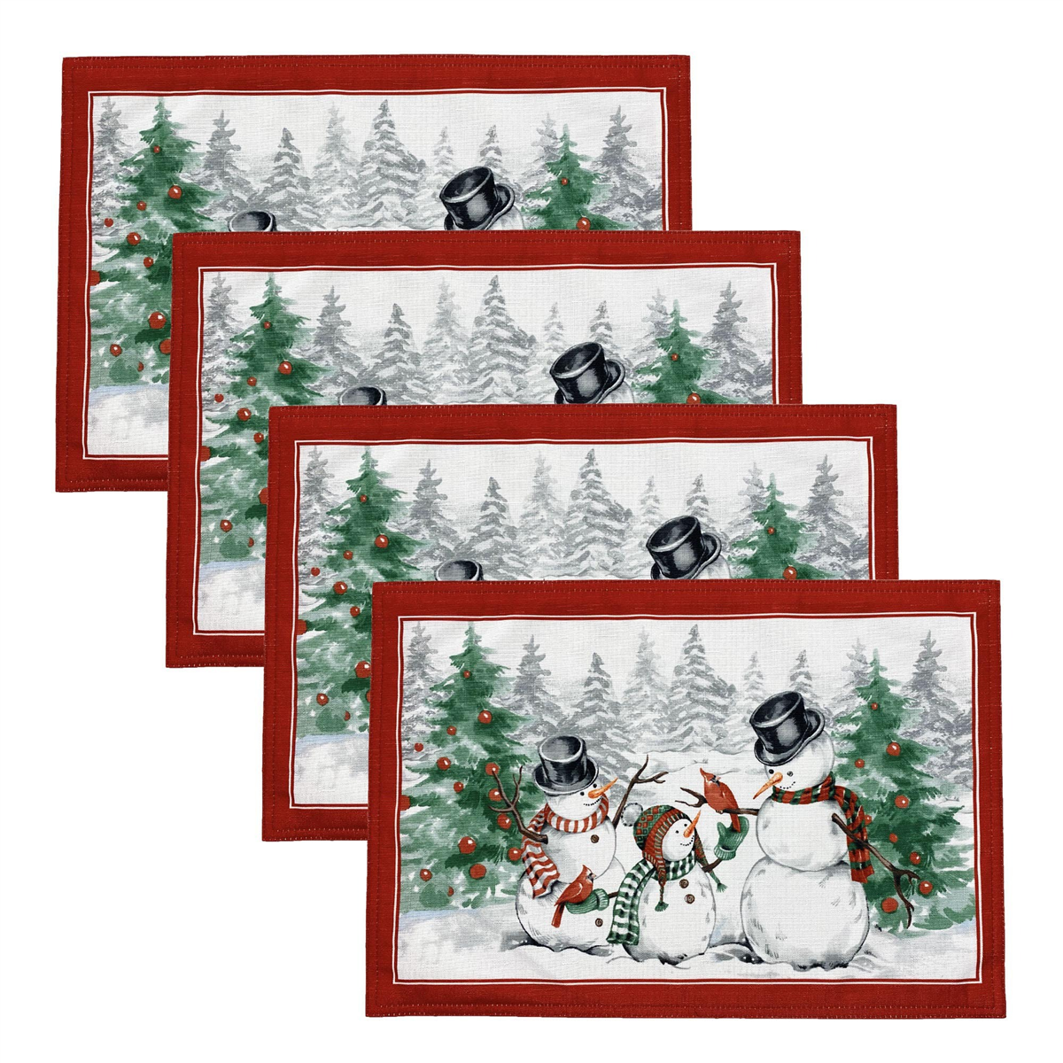 Click here for Threadmade Snowman Winterland Holiday Placemat - S... prices