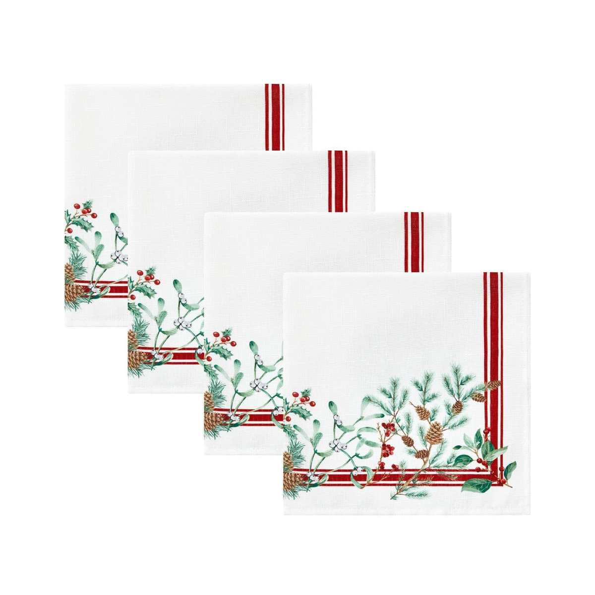 Click here for Threadmade Winter Holiday Berry Fabric Napkins - S... prices