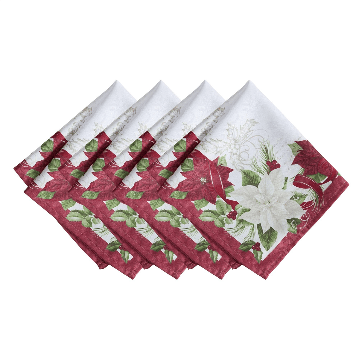 Click here for Threadmade Clarette Poinsettia Holiday Fabric Napk... prices