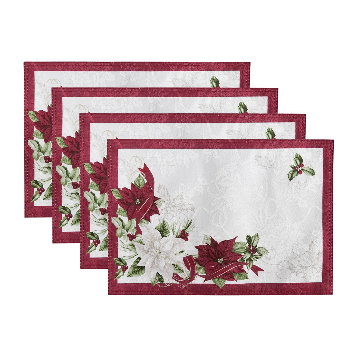 Click here for Threadmade Clarette Poinsettia Holiday Placemats -... prices